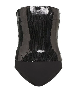 Alexandre Vauthier Sequined Strapless Bodysuit - Black