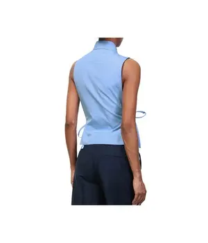 Miu Miu Logo Sleeveless Shirt - Blue