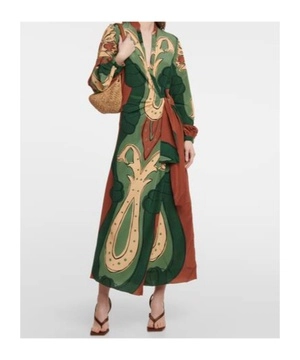 Johanna Ortiz Printed Maxi Wrap Dress