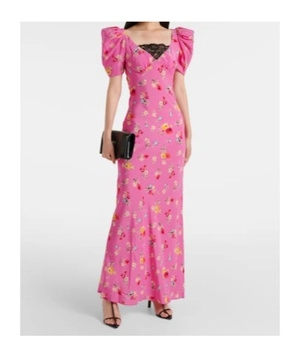 RODARTE Lace-trimmed Silk Maxi Dress