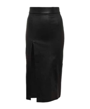 Stouls Lea Leather Midi Skirt - Black
