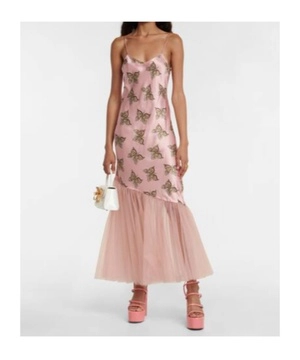 RODARTE Printed Silk Satin And Tulle Dress