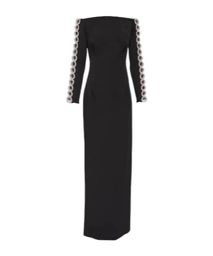SAFIYAA LONDON Maimie Crystal-embellished Crepe Dress - Black