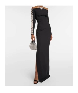 Safiyaa Maimie Crystal-embellished Crepe Gown