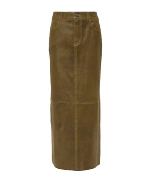 Stouls Beth Leather Midi Skirt - Brown