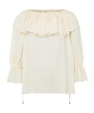 Chloé Ruffled Cover-up - White