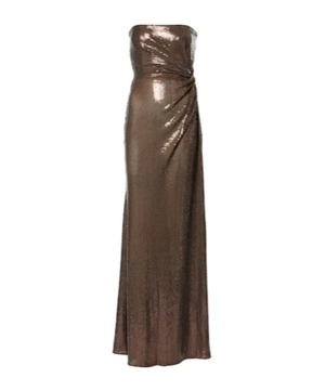 Alex Perry Sequined Gathered Gown - Brown