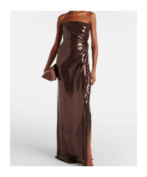 Alex Perry Sequined Gathered Gown