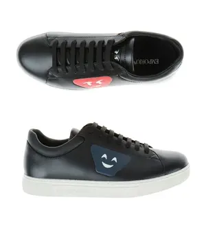 Emporio Armani Round Toe Lace-up Sneakers