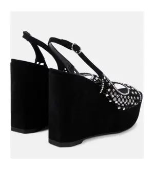 Rene Caovilla Embellished Suede Platform Sandals