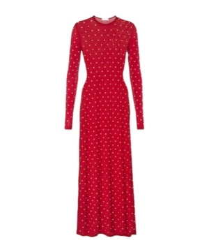 Rabanne Embellished Maxi Dress - Red