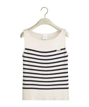 Dior Dioriviera Marinière Sleeveless Sweater - White