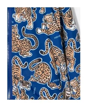 Kenzo Teen Tiger-print Zip-up Hooded Windbreaker