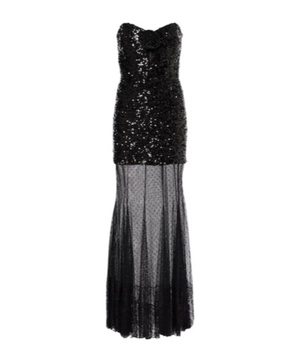 Rebecca Vallance Diana Sequined Mesh-trimmed Gown - Black