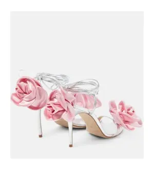 Magda Butrym Floral-appliqué Leather Sandals