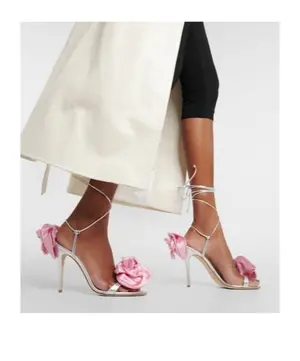 Magda Butrym Floral-appliqué Leather Sandals