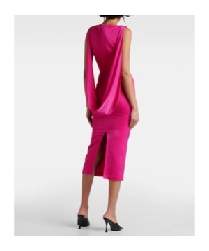 Alex Perry Sleeveless Draped Satin Crepe Midi Dress