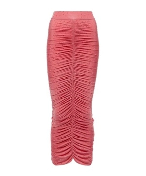 Alex Perry Embellished Ruched Jersey Maxi Skirt - Red