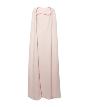 SAFIYAA LONDON Mattia Caped Embellished Crêpe Gown - Pink