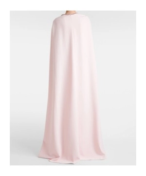 SAFIYAA LONDON Mattia Caped Embellished Crêpe Gown
