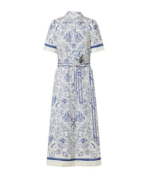 Simkhai Audria Printed Linen-blend Shirt Dress - White