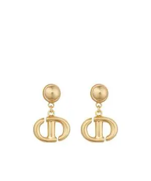 Dior Cd Navy Earrings - Yellow