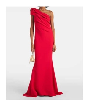 SAFIYAA LONDON One-shoulder Crepe Dress