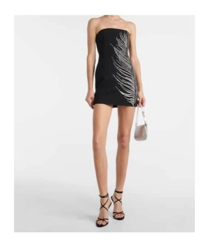 David Koma Crystal-embellished Cady Mini Dress