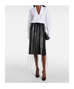 Victoria Beckham Chain-detail Midi Skirt