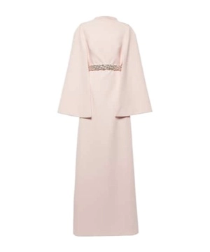 SAFIYAA LONDON Harper Embellished Caped Gown - Nude