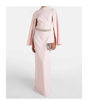 SAFIYAA LONDON Harper Embellished Caped Gown