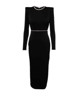 Alex Perry Crystal-embellished Satin Midi Dress - Black