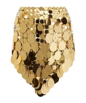 Rabanne Golden Sparkle Assembly Sequined Miniskirt - Nude