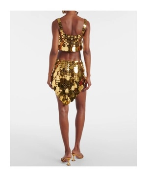 Rabanne Golden Sparkle Assembly Sequined Miniskirt