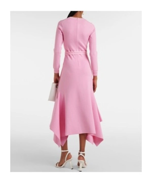 Monique Lhuillier Belted Knitted Midi Dress