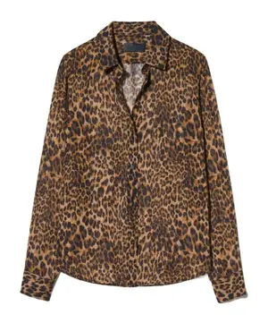 NILI LOTAN Leopard Print Shirt - Brown