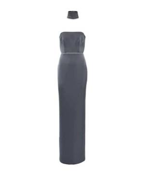 Alex Perry Crystal-embellished Satin Gown - Black