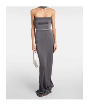 Alex Perry Crystal-embellished Satin Gown
