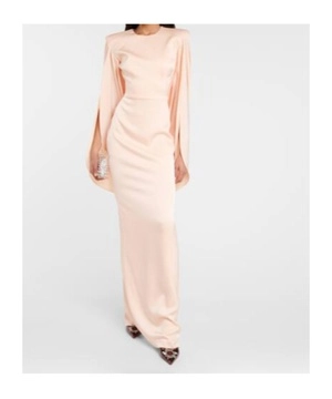 Alex Perry Caped Crepe Satin Gown