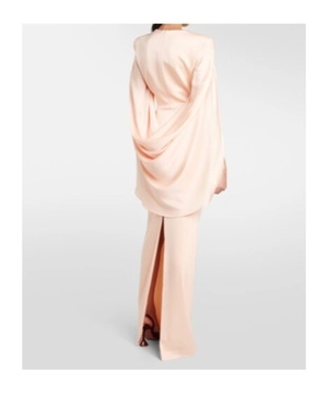 Alex Perry Caped Crepe Satin Gown