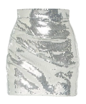 Alex Perry Sequined Miniskirt - White