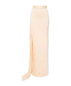 Alex Perry Draped Satin Maxi Skirt - Nude