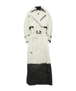 Attico Coated Denim Trench Coat - White