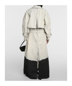 Attico Coated Denim Trench Coat