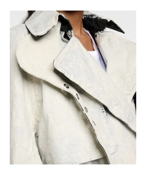 Attico Coated Denim Trench Coat