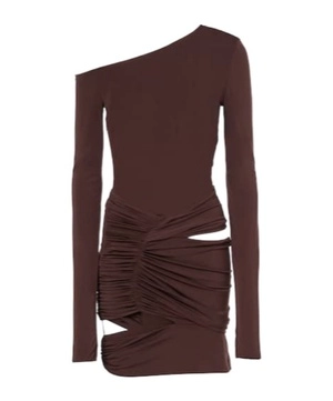 NENSI DOJAKA Asymmetric Cutout Minidress - Red
