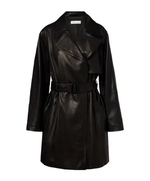 THE ROW Siempra Leather Coat - Black