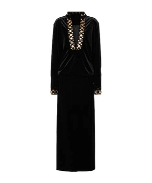 Dodo Bar Or Arol Studded Velvet Maxi Dress - Black