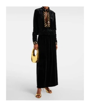 Dodo Bar Or Arol Studded Velvet Maxi Dress