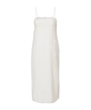 Posse Darya Embroidered Linen And Cotton Midi Dress - White